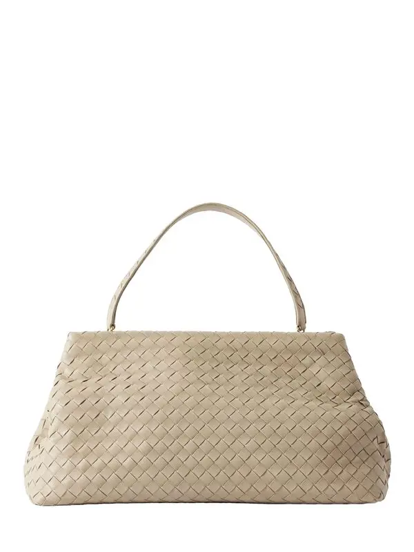 Bottega Veneta Intrecciato Leather Shoulder Bag - White