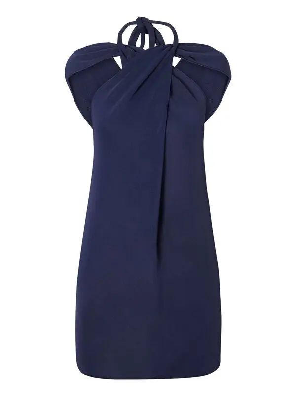 LANVIN Choker Jersey Halterneck Tunic - Navy