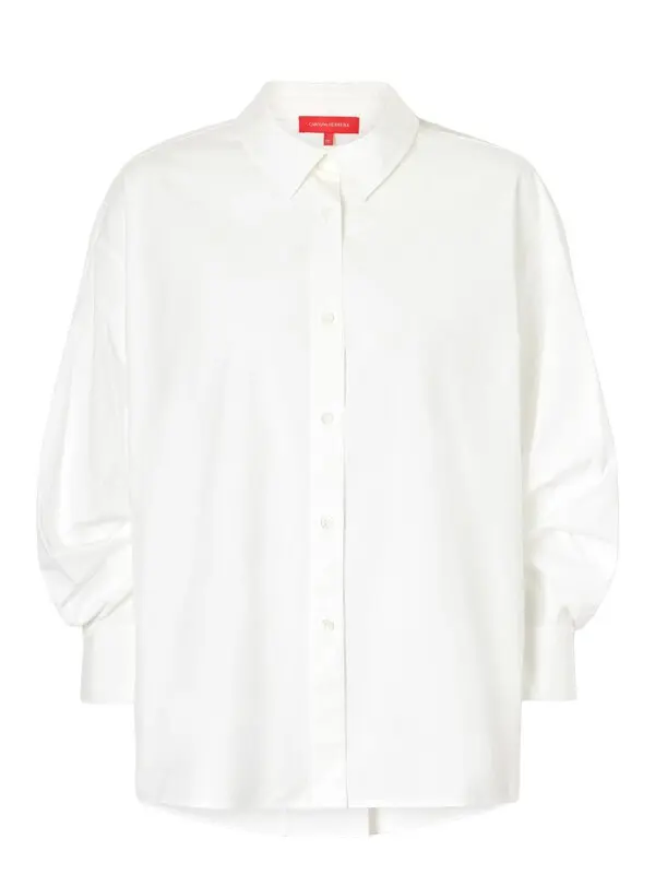Carolina Herrera Clara Cotton-blend Poplin Shirt - White