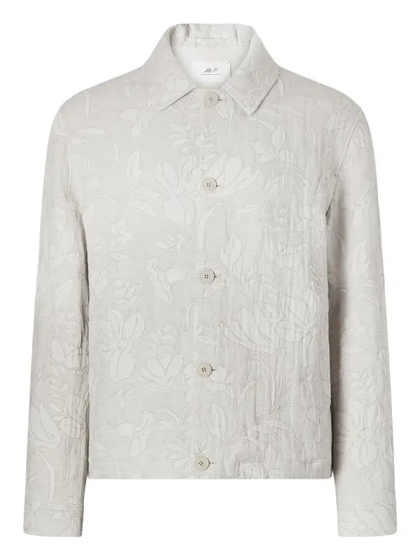 Mr P. Cotton And Linen-blend Jacquard Blouson Jacket - White