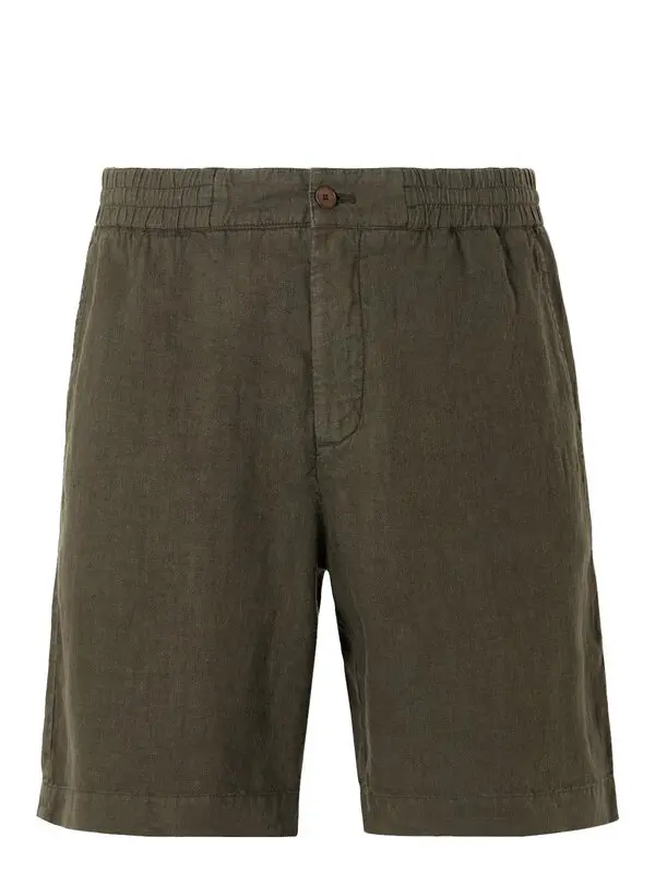 Mr P. Straight-leg Linen Shorts - Green