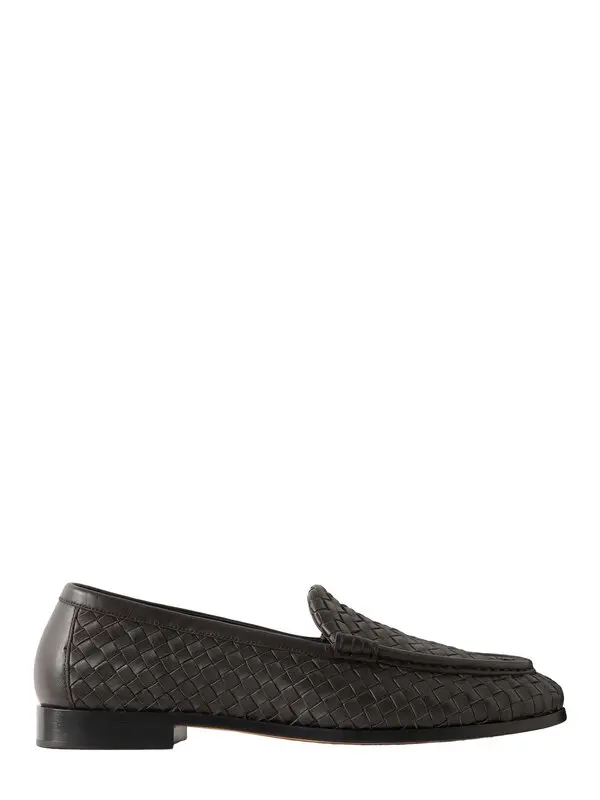 Bottega Veneta Intrecciato Leather Loafers - Brown