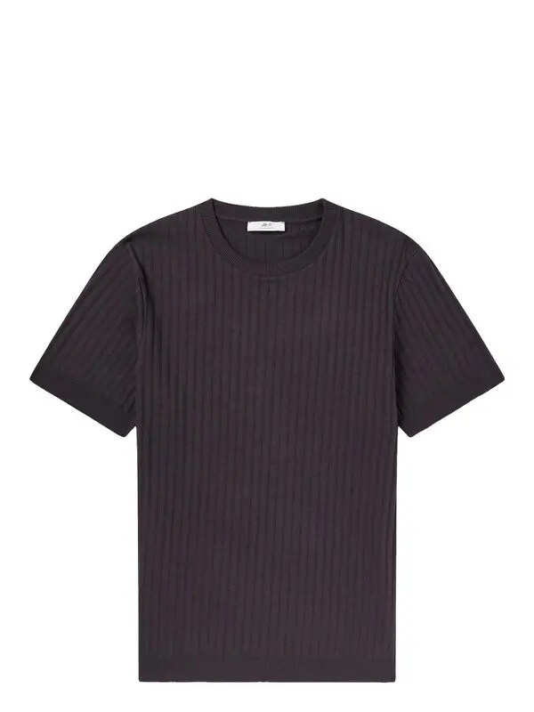 Mr P. Ribbed Organic Cotton T-shirt - Brown