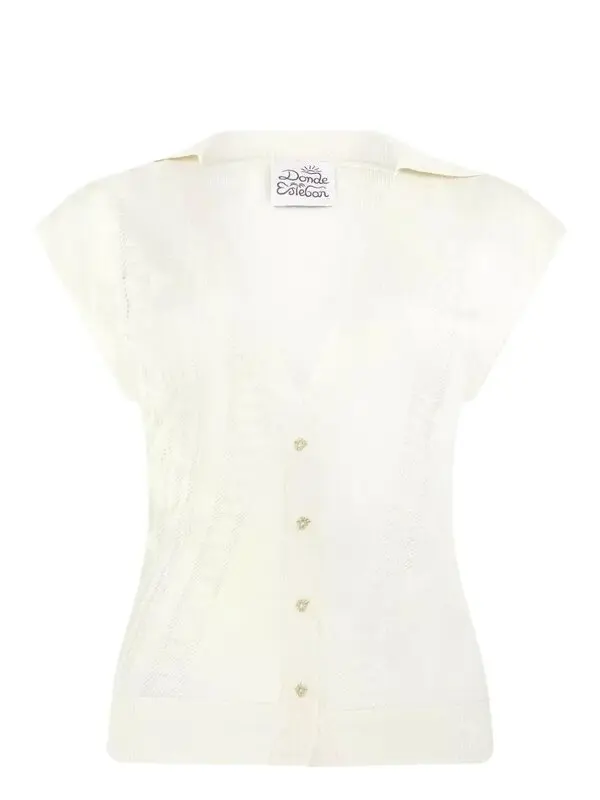 DONDE ESTEBAN Pointelle-knit Shirt - Neutrals