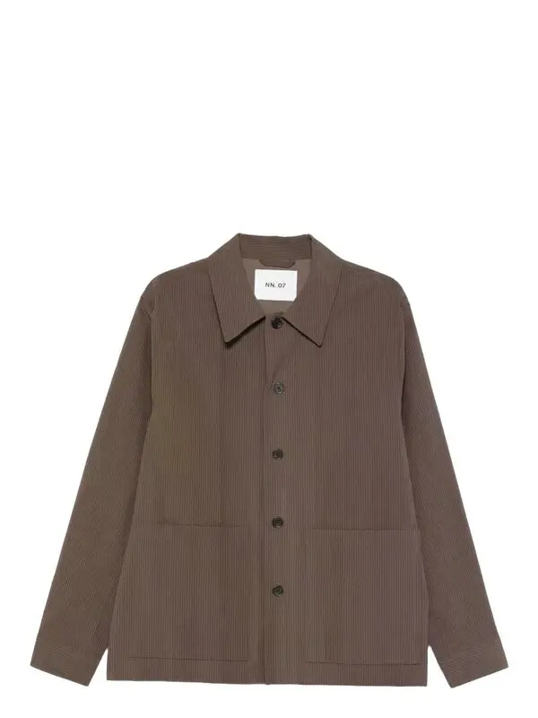Nn07 Striped-pattern Shirt - Brown