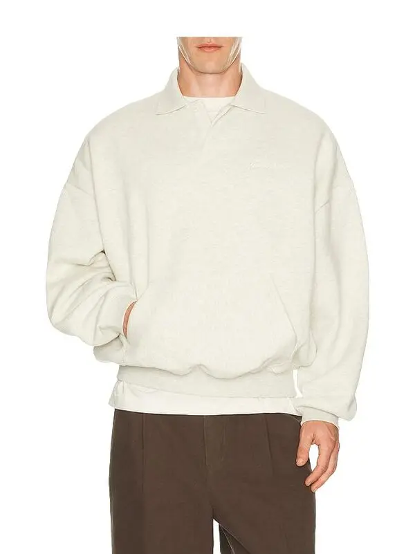 Fear Of God Signature 90's Polo Sweatshirt - Oatmeal Heather & Light Heather
