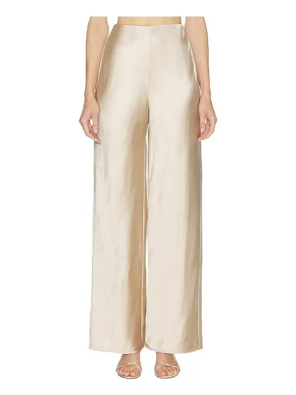 L'academie By Marianna Etienne Pant In Metallic Neutral - Taupe