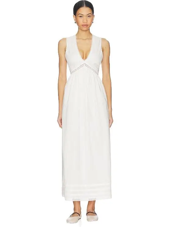 Faithfull The Brand Fiora Midi Dress - Fresco Lace White