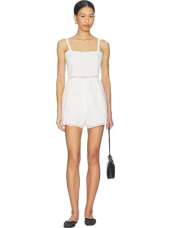 Faithfull The Brand Emilia Playsuit - Fresco Lace White