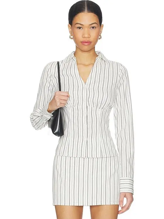ALL THE WAYS Loretta Top - Ivory & Black Stripe
