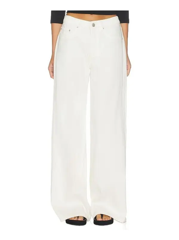 DL1961 Alex Aura Low Rise Wide Leg Jeans - Eggshell Aura