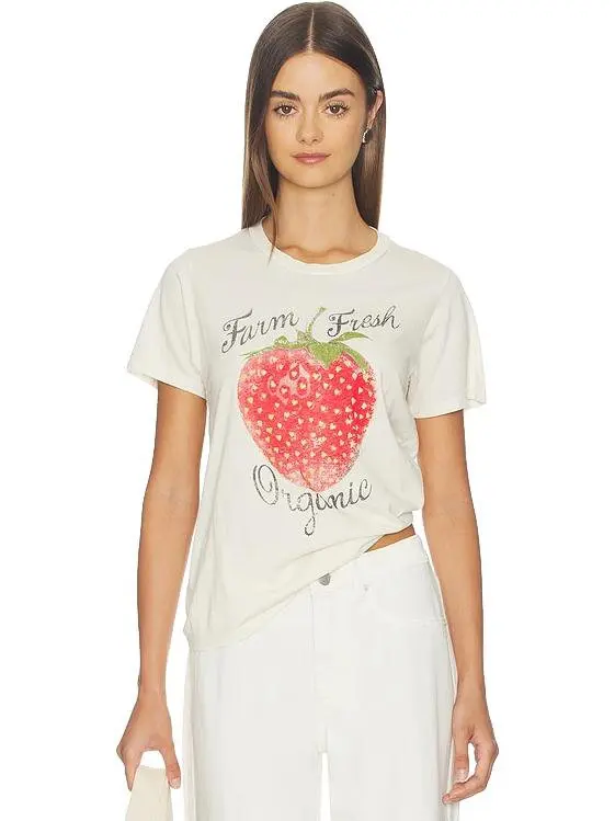 Lauren Moshi Organic Strawberry Vintage Tee - Ivory