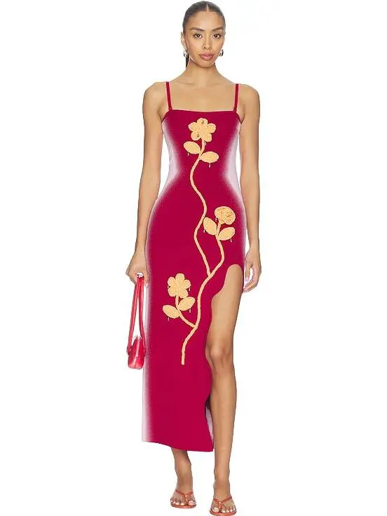 Ph5 Sherry Crochet Maxi Tank Dress - Red Wine
