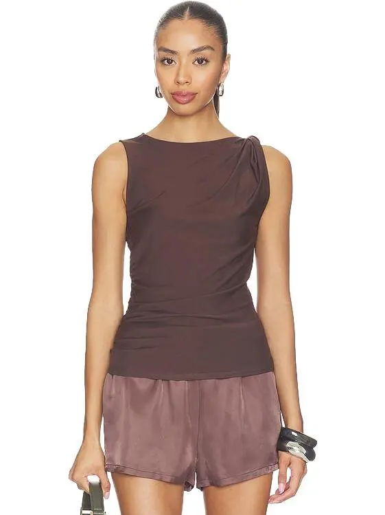 Veronica Beard Otessa Top - Dark Mocha