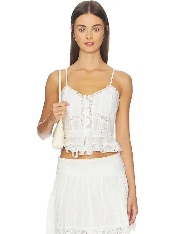 LoveShackFancy Avra Top - White