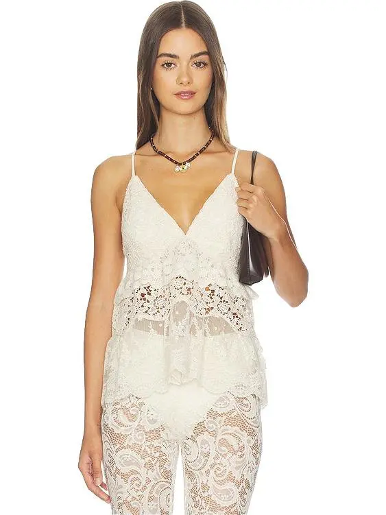SPELL Irma Lace Halter - Pearl