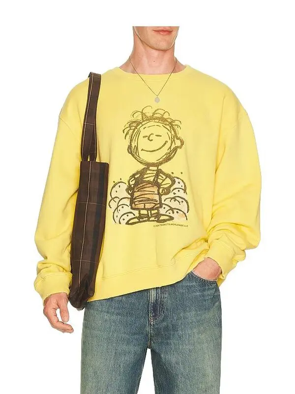 VINTAGE HEAVY X Peanuts Pig Pen Friends Crewneck Sweater - Yellow