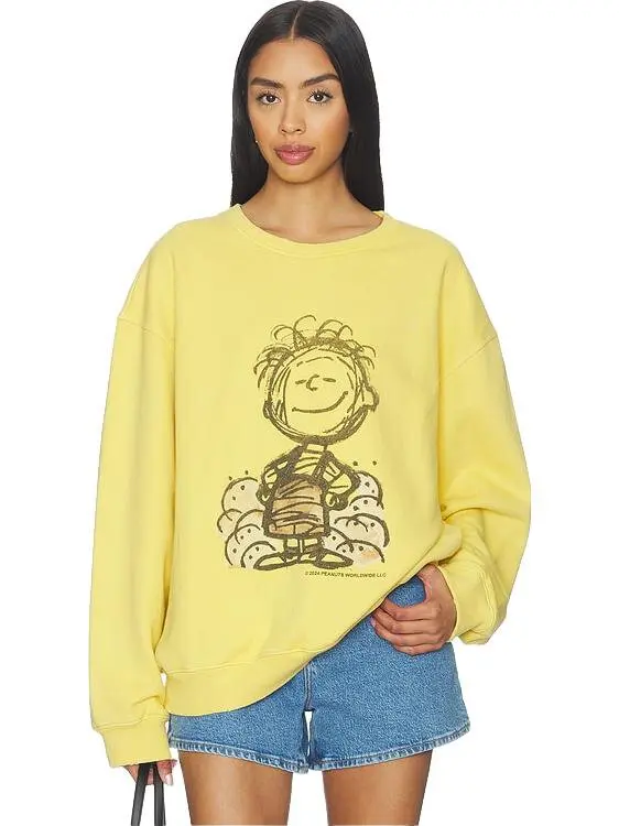 VINTAGE HEAVY X Peanuts Pig Pen Friends Crewneck Sweater - Yellow