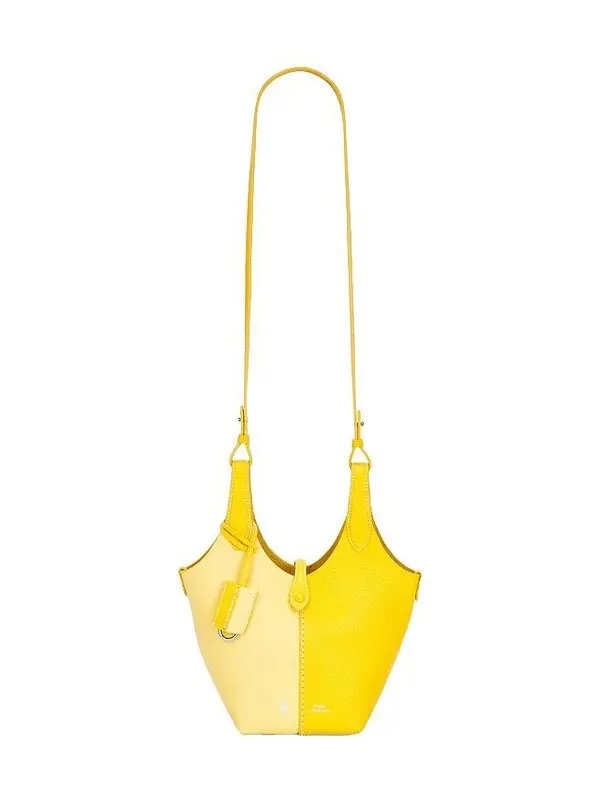Polo Ralph Lauren Shiny Drum Pebble Small Crossbody Bag - Yellow & Lemon Meringe