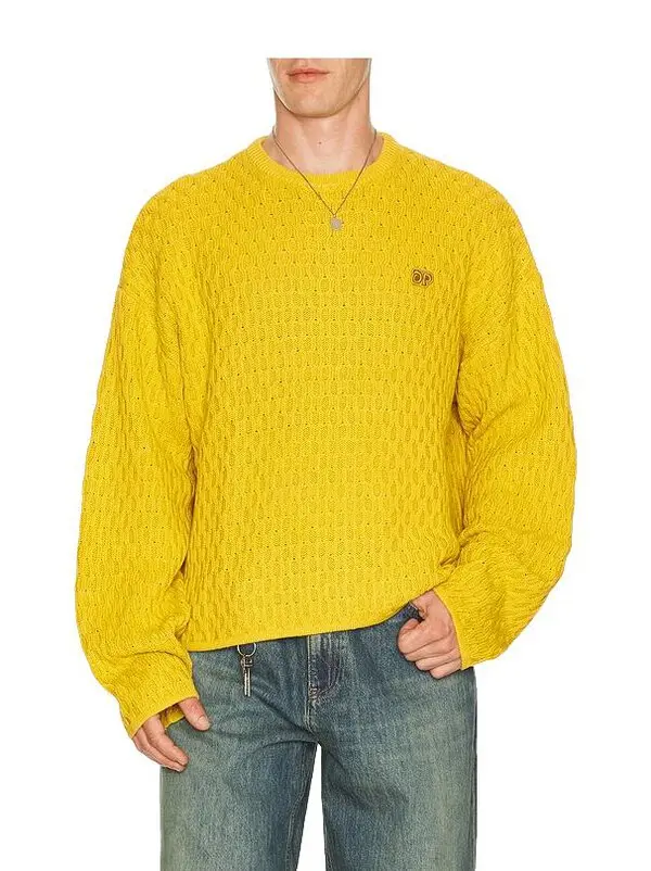 DAILY PAPER Badge Flat Knit Sweater - Misted Yellow