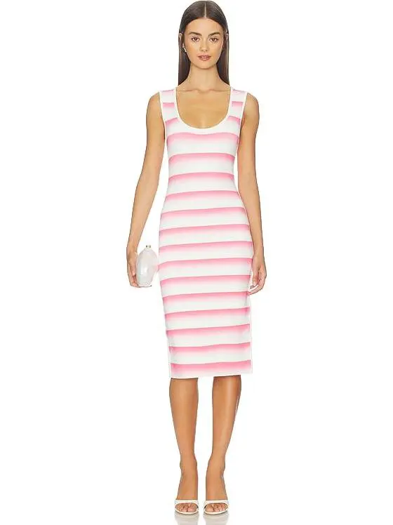 Herve Leger The Clea Midi Dress - Pink Ombre