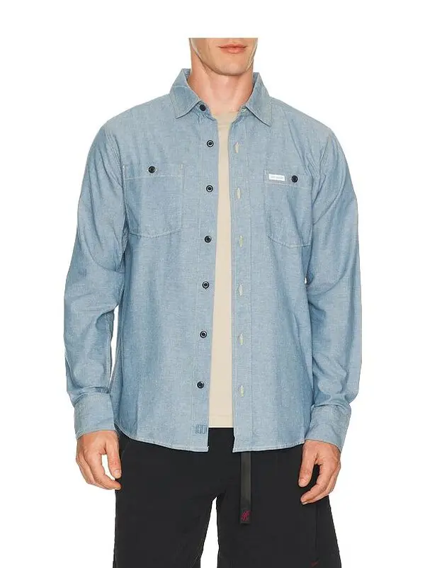 TOPO DESIGNS Utility Chambray Shirt In Blue - Chambray Blue