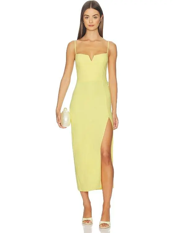 Amanda Uprichard Lyra Midi Dress - Daffodil