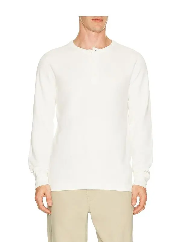 Reigning Champ Lightweight Waffle Standard Henley - Championship White