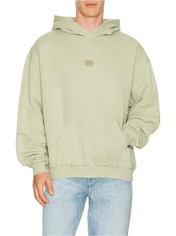 Filling Pieces Boxy Embroidered Hoodie - Tea