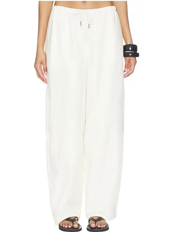 ST. AGNI Fine Drawstring Relaxed Pants - Ivory