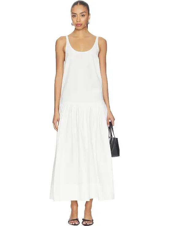 ST. AGNI Relaxed Pleat Dress - Off White