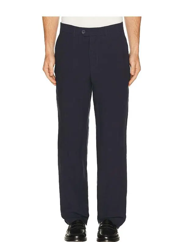 PERCIVAL Tailored Linen Trousers - Navy