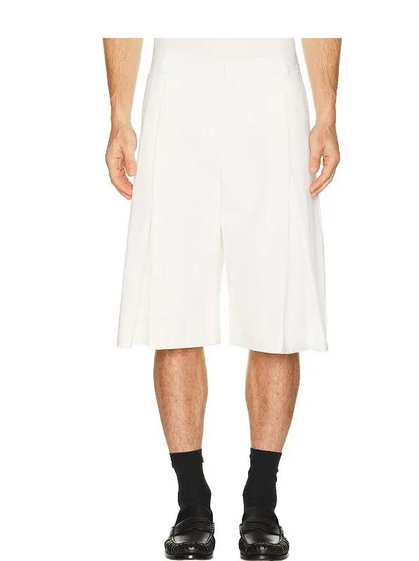 Casablanca Pleated Baggy Shorts - White