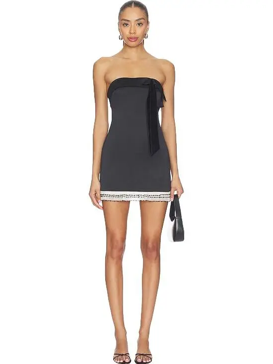 Gcds Bandeau Knot Dress - Black & White
