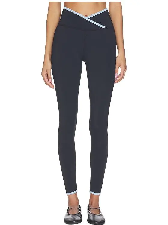 Strut This The Rae Ankle Legging - Black & Baby Blue