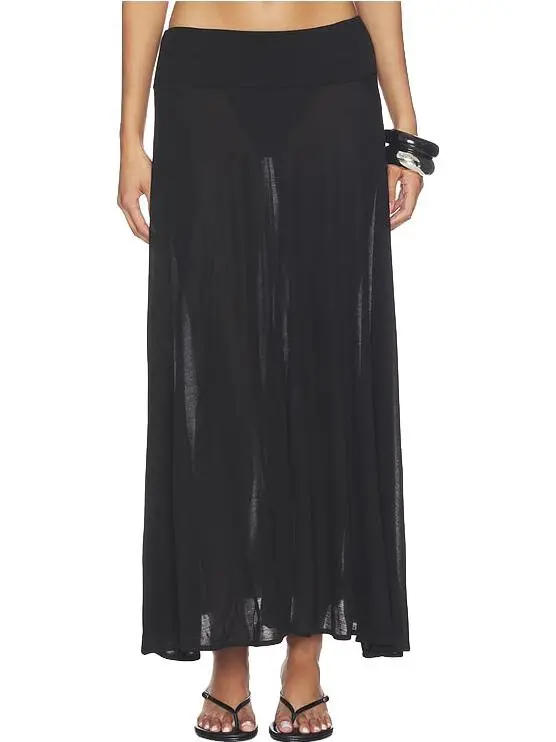 ST. AGNI Fluid Jersey Skirt - Black