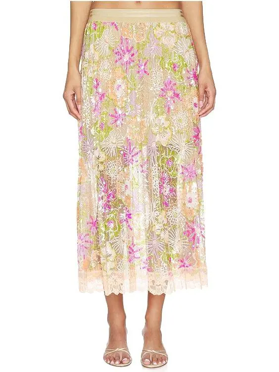 Le Superbe Flori Culture Pleated Skirt - Flori Culture Sequins