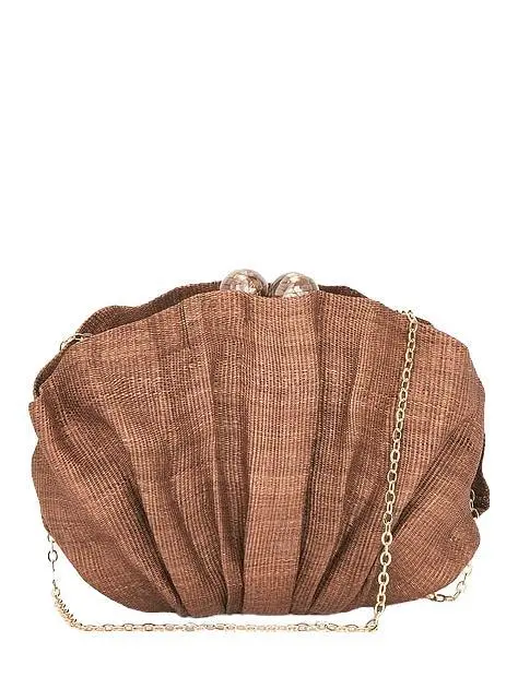 Poolside The Origami Shell Clutch - Cocoa
