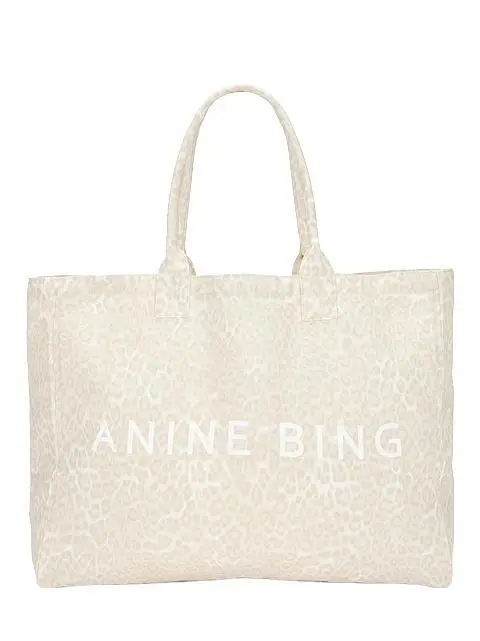 ANINE BING Leo Canvas Tote - Washed White