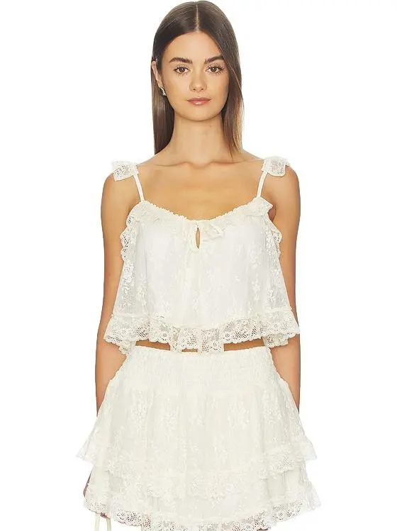SPELL Labyrinth Lace Cami - Cloud Cream