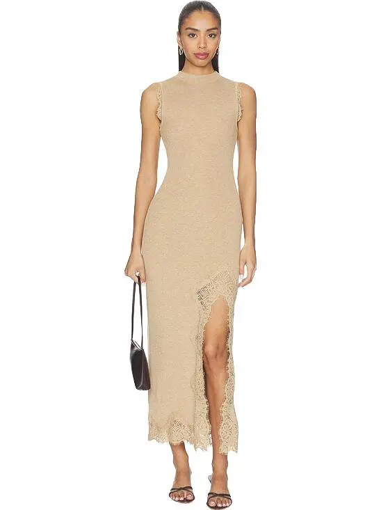 L'academie By Marianna Votella Lace Midi Dress - Tan