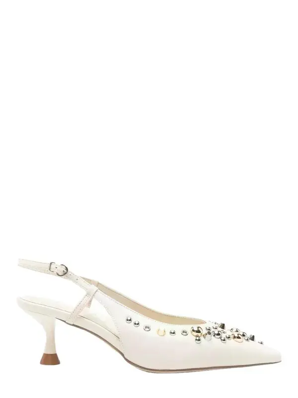 APEPAZZA Stud-embellished Slingback Pumps - Neutrals