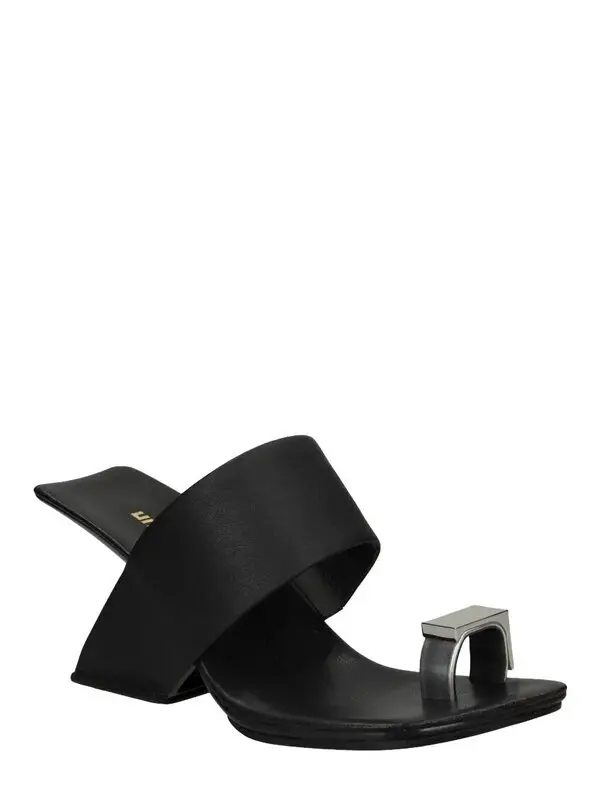 United Nude Loop Toe Hi Architectural-heel Ring Sandals - Black