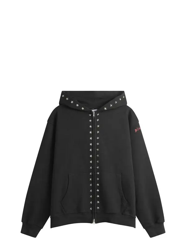 PLEASURES X Zero Dane Studded Hoodie - Black