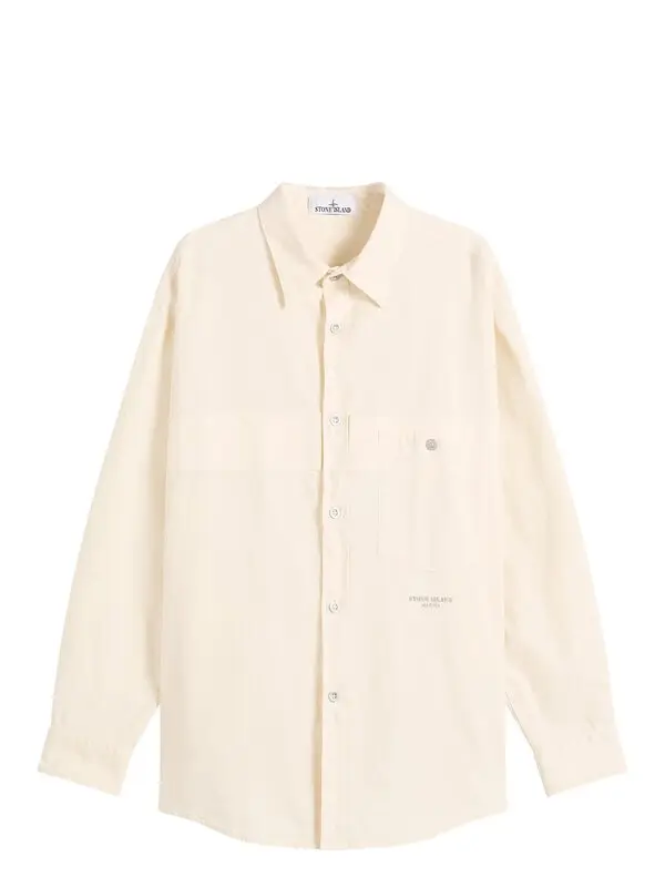 Stone Island Marina Cotton Nylon Panama Overshirt - Ivory