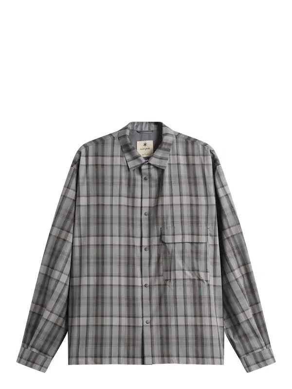 SNOW PEAK Fade Check Breezy Shirt - Greige