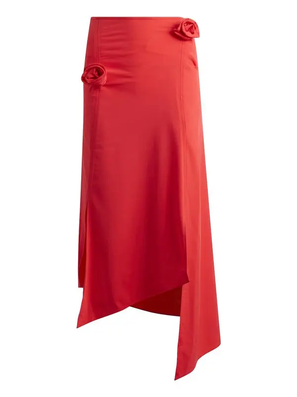 Coperni Flower Midi Skirt - Red