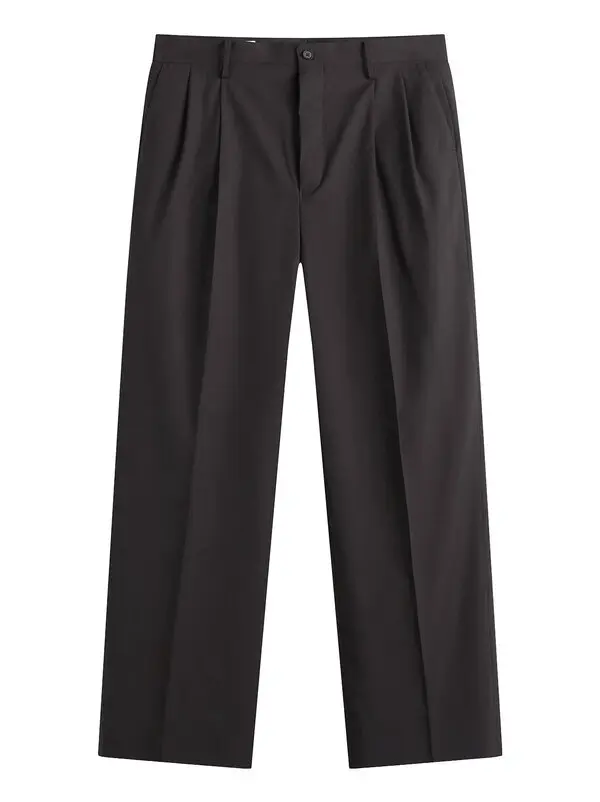 KAPTAIN SUNSHINE Wool Poplin Shoecut Trousers - Espresso