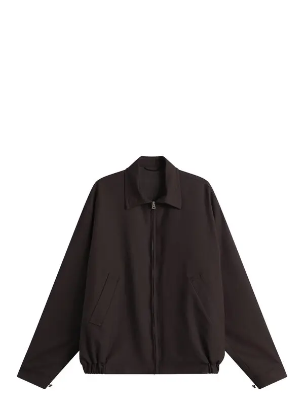 KAPTAIN SUNSHINE Wool Poplin Zip Blouson - Espresso