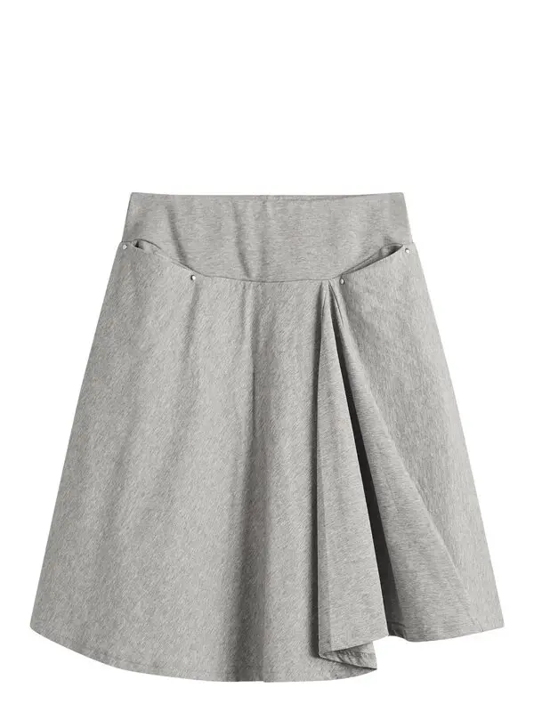 PEACHY DEN Joni Midi Skirt - Grey Marl